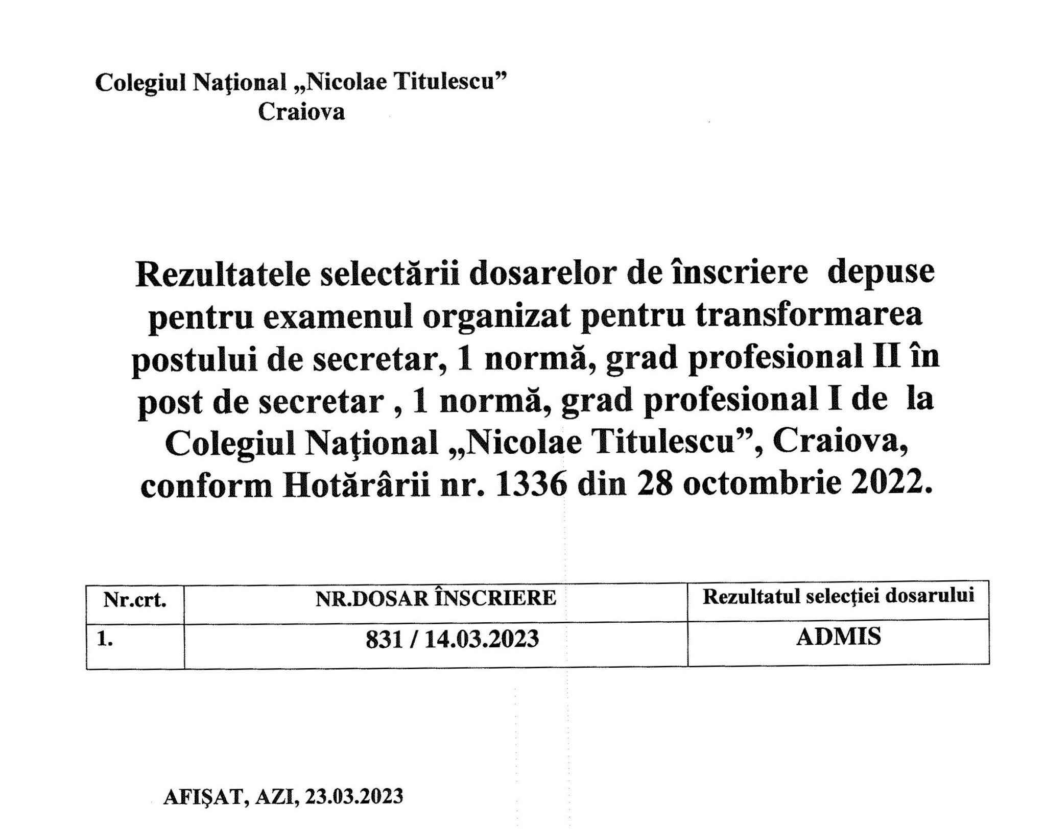 Colegiul Național ”Nicolae Titulescu” – Craiova